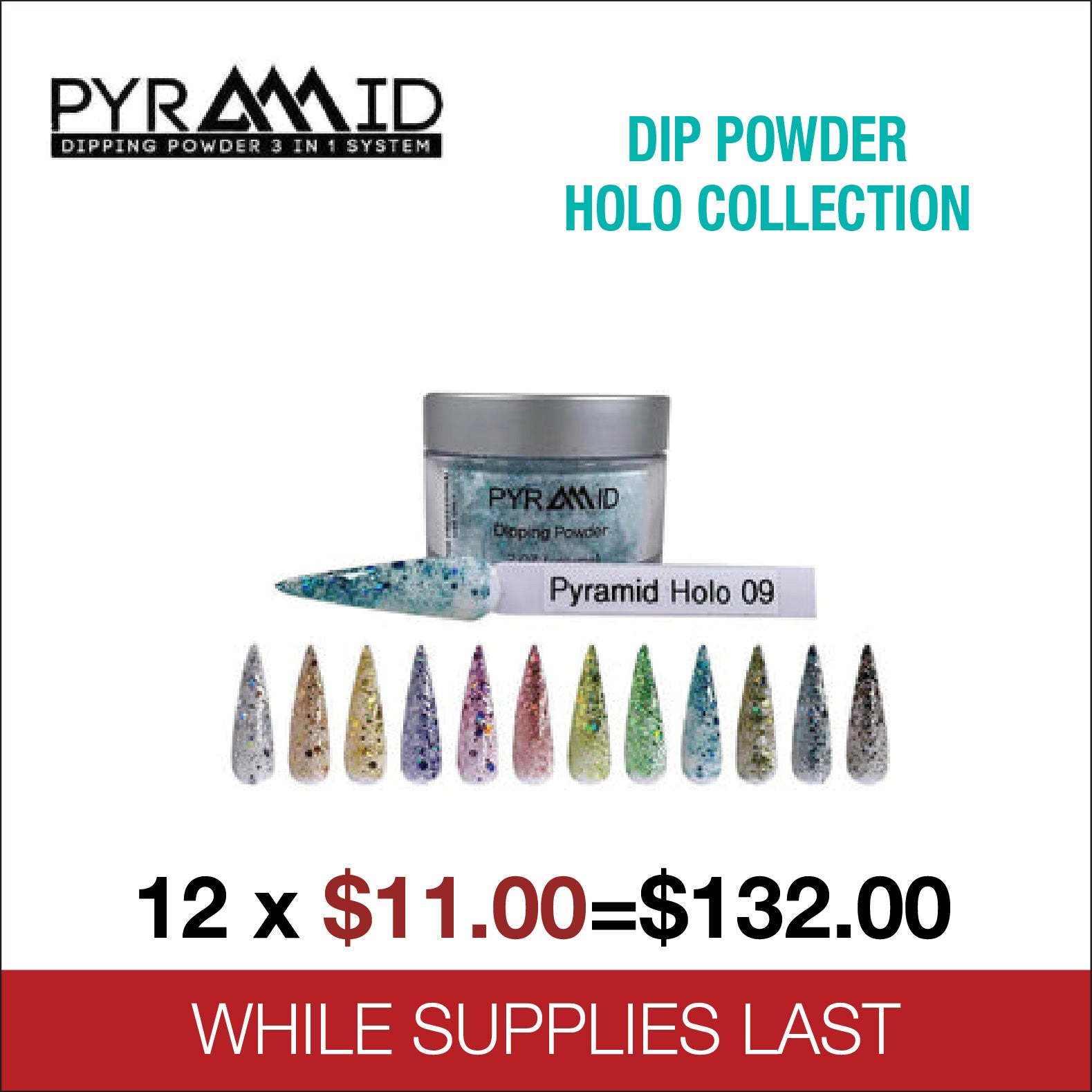 Pyramid Dip Powder Holo Collection Skylark Nail Supply