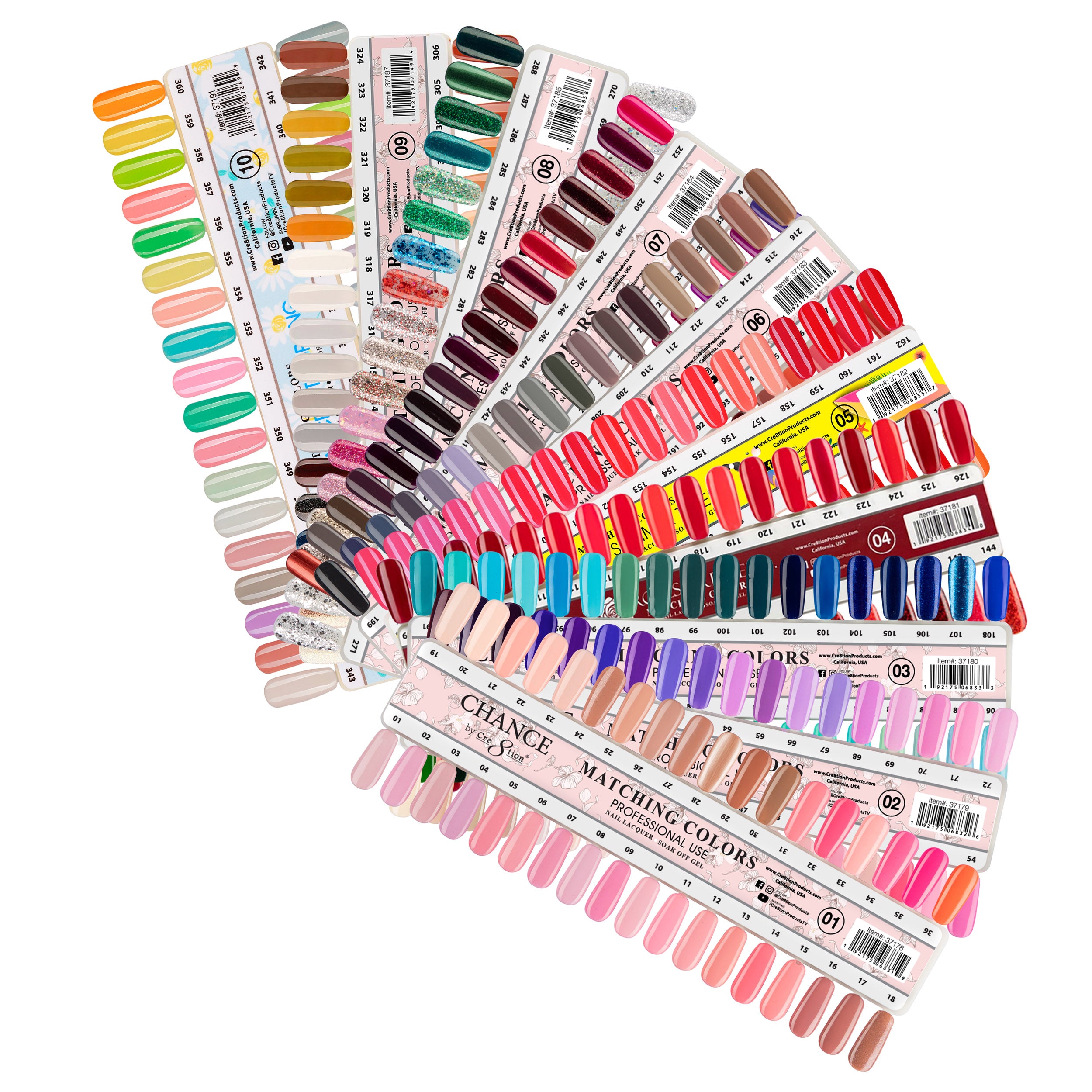 Chance Gel Color Chart 360 colors – Skylark Nail Supply
