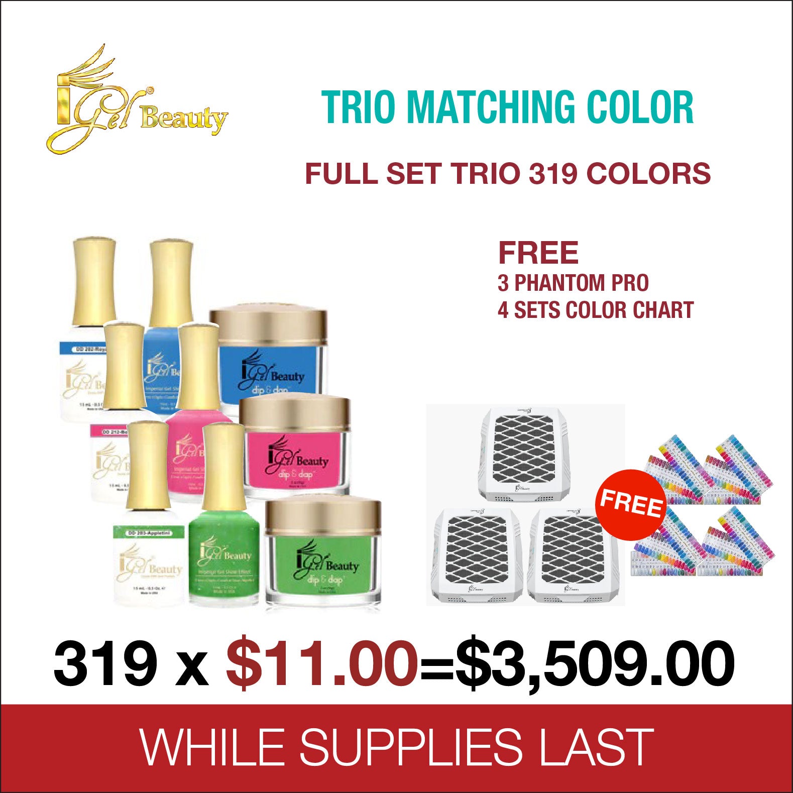 iGel Trio Matching Color - Full Set Trio 319 colors - (Deal 5) FREE 3 ...