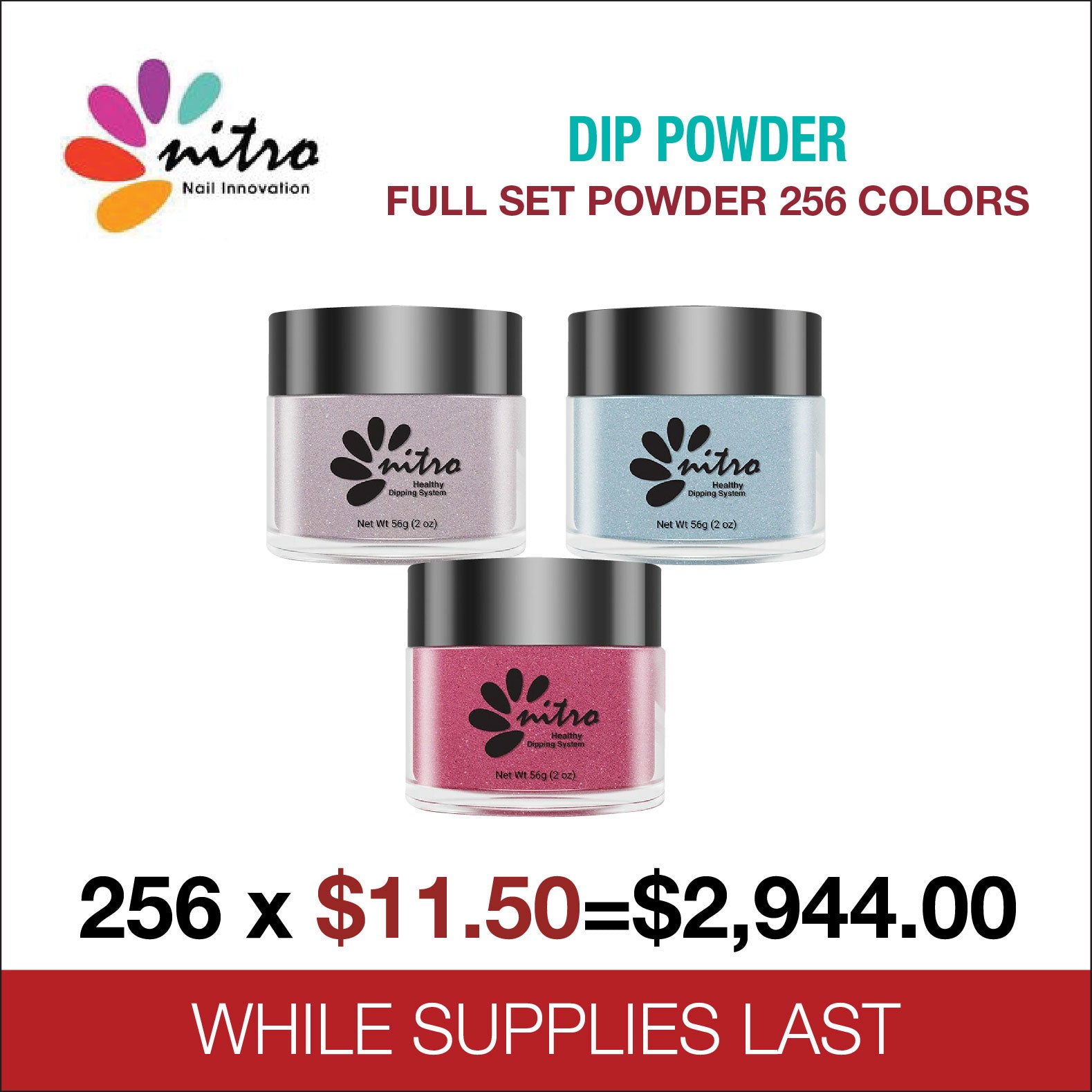 Nitro Dip Powder Matching Colors - Full Set 256 Colors – Skylark Nail ...