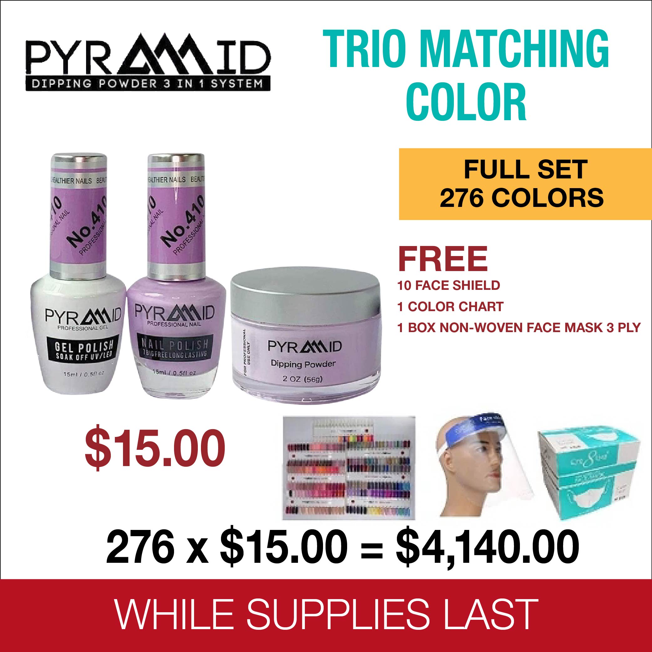 Pyramid Trio Matching Color Full Set of 288 colors - $15.00/each - Fre ...